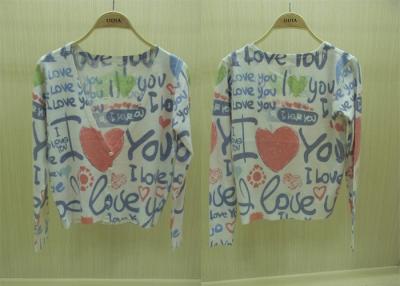 Cina 2014 donne del cardigan stampate amore operato del collo a V benissimo tricottano i maglioni in vendita