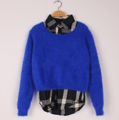Cina L'indennità dello zaffiro delle ragazze tricotta la anti-grinza dei lavori o indumenti a maglia pullover di angora/dei maglioni in vendita