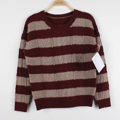 Cina Il cavo delle donne su ordinazione tricotta i pullover barrati modello del jacquard dei maglioni con la cavità in vendita