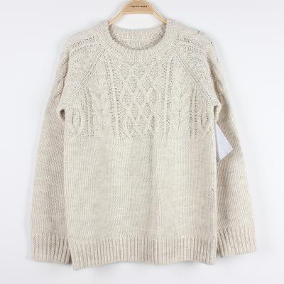Cina Il cavo delle donne eleganti tricotta i lavori o indumenti a maglia del collo di squadra del pullover del jacquard dei maglioni in vendita