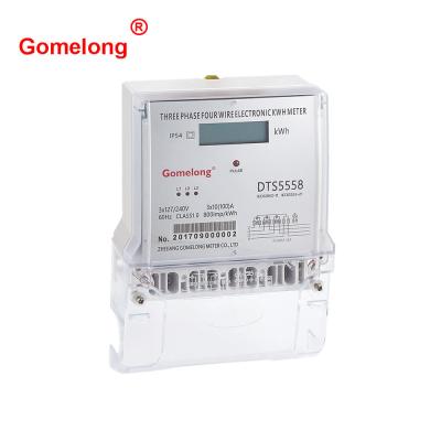 China DTS558 1.5(6)A LCD display Three Phase Digital Kwh Meter with CT for sale