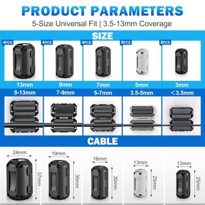 China Snap On Ferrite Choke Ferrite Core Designed for with Power Cable Audio Cable AV Cable and Data Cable to Improve Signal Clarity for sale