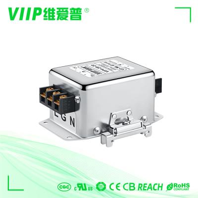 China 20A Rated Current 110/250VAC Single Phase EMI Filter with Low Pass Transfer Function for USV Equipment for sale