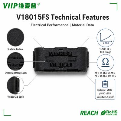 China VIIP V18015FS 28mm ID VN09 Clip Ferrite Core EMI Noise Suppression Ring for Large-Diameter Industrial Power Cables for sale