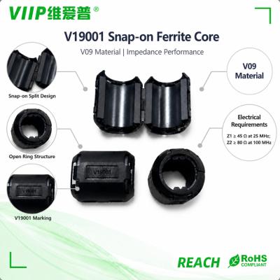 China 19mm ID V19001 Ferrite Core Toroidal Ring High-Frequency EMC EMI RFI Filter RoHS REACH Certified Power Supply Electronic Device for sale