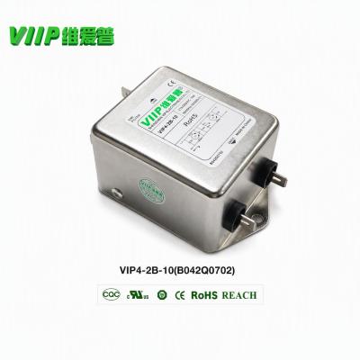 China High Performance Dual-Stage EMI Filter VIP4-2B-10 B042Q0702 10A 50/60Hz 115-250VAC for Telecommunication Control System for sale