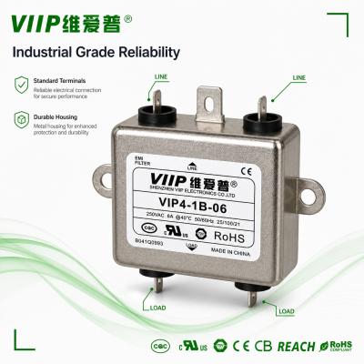 China VIIP VIP4-1B-06 B041Q0993 AC EMI Power Filter 6A 250V 3-in-1 Power Inlet Module Rocker Switch Dual Fuse Automation Instrument for sale