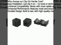 V18005 Cable Core Ferrite Filters Snap-On Mounting Type for Improved Signal and EMC Performance