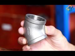 Stainless Steel Pipe Fittings  Ss304 Ss316 Npt Bspt Female Threaded 45 Degree Elbow