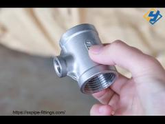 Stainless Steel 304 Inner Wire Tee SS Screw Thread Pipe Fittings Extruded Equal Tee 3 Way Female