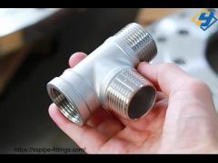304 316 Stainless Steel Intenal External Threaded Tee  TEE Industrial New Energy Pipeline Equal Tee