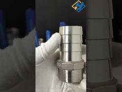 Stainless Steel 304 Outside Thread Connector Hexagonal Male Threaded Nipple Hex Hose Nipple Bspt