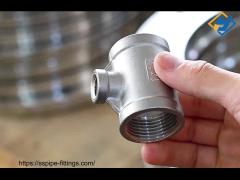 Casting OEM, ODM, OBM Stainless Steel Screwed Pipe Fittings Female Reducing Tee