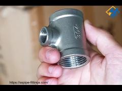 ANSI JIS DIN ASME Stainless Steel Screwed Pipe Fittings  NPT BSP BSPT Female Thread Reducing Tee