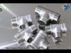 Stainless Steel Screwed Pipe Fittings Equal Tee