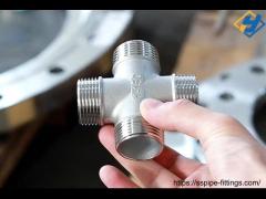316/304 Stainless Steel Four-Way External Thread Water Pipe Connector Household Cross Thread