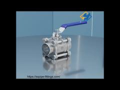 ASTM BS DIN ISO JIS клапан из нержавеющей стали 3 штук сварный шаровой клапан