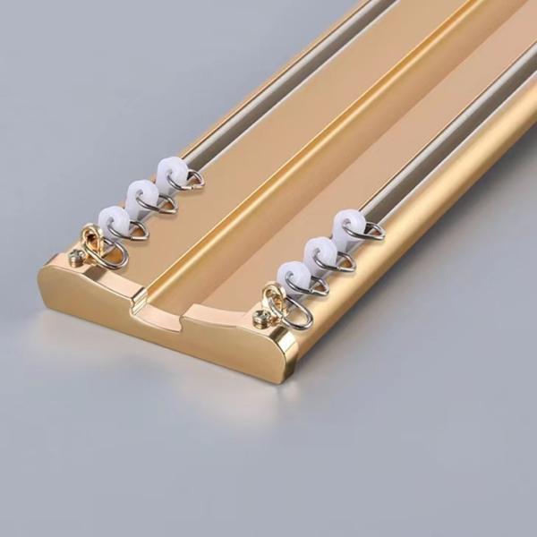 Quality aluminium double silent curtain rod and rails curtain rail rods for sale