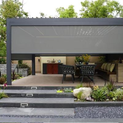 China Outdoor Motorized Aluminium Pergola with Custom Bioclimatic Design and LED Lights for sale
