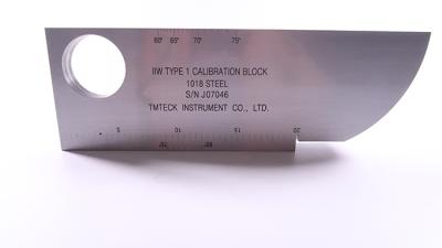 China NDT IIW-Type 1 AWSD1.1/D1.1M-2015 Calibration Block 1018 Steel Test Block For Ultrasonic Flaw Detector INCH TYPE for sale