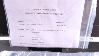 China NDT IIW-Type 1 AWSD1.1/D1.1M-2015 Calibration Block 1018 Steel Test Block For Ultrasonic Flaw Detector INCH TYPE for sale