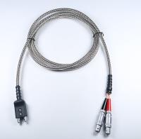 China Double Plug Stainless Steel Armored KrautKramer UT Cable 6ft Lemo 00 to Dual Lemo 1 for sale