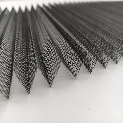 China Folding Sliding Door Window Screen 45g Polyester Pleated Insect Screen With Plisse Width 0.5-3.5m for sale