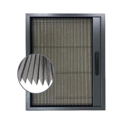 China OEM Customization 80-110g Mesh Weight Pleated Insect Screen  14mm Plisse Height  Window Mesh for balcony for sale