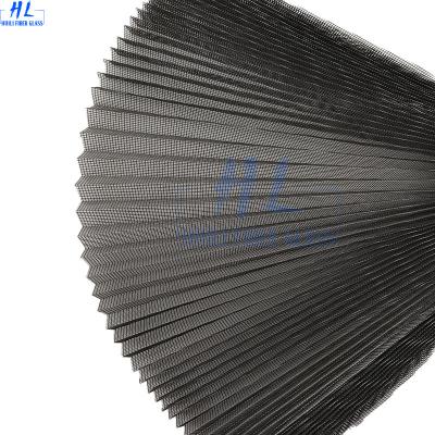 China Poliyester Folding Screen Mesh Designed for Pleat Height 10mm to 25mm Folding Retractable Mesh for sale