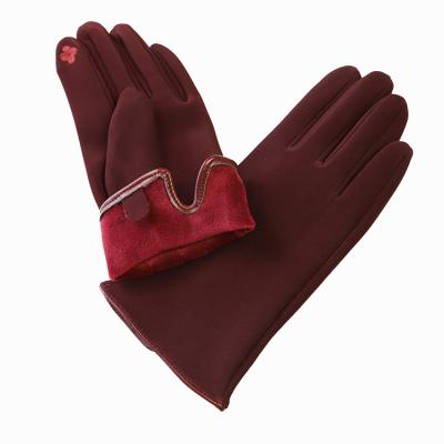 Cina Guanti caldi invernali in poliestere Fashion Classic Red Stretch in vendita