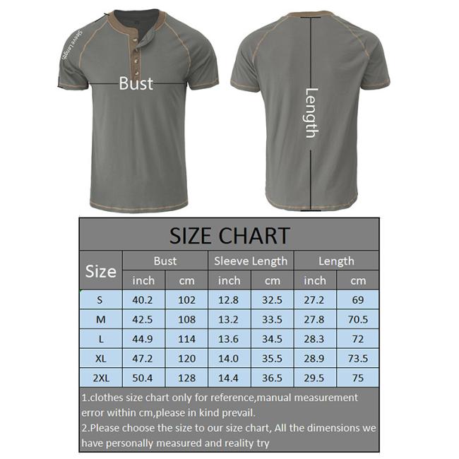 2023 Summer Europe and America Men&prime;s Short-Sleeved Men&prime;s T-Shirt Foreign Trade Men&prime;s Henry Shirt Amazon Match Color T-Shirt Men