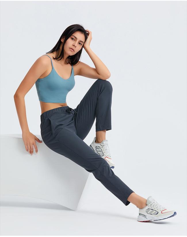 New Nude Loose Yoga Pants Elastic Draw Rope Straight Leg Casual Fitness Pants for Women