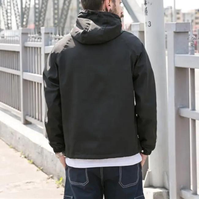 Men Half Zipper Custom Printed Logo Running Jacket Polyester Windbreaker Jacket