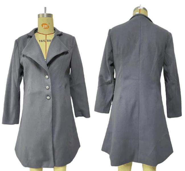 MID-Length Korean Version Wool Lapel Thin Winter Coat Solid Color Slim Ladies Woolen Coats for Women