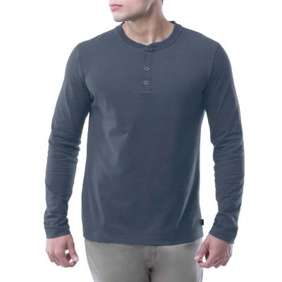                  Source Manufacturers Men′s Long Sleeve Soft Wash Button Cotton T-Shirt             