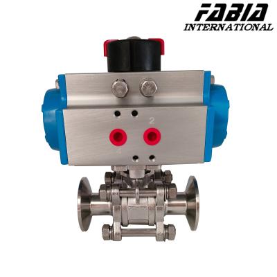 China Clamp Ptfe Lined Ball Valve With Double Acting Pneumatic Actuator for sale