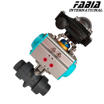 Cina Valvola a sfera pneumatica azionata in PVC Valvole a seduta morbida Valvole a sfera pneumatica in vendita