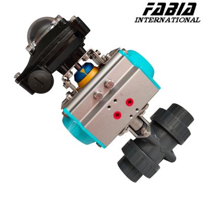Cina Valvola a sfera pneumatica azionata in PVC Valvole a seduta morbida Valvole a sfera pneumatica in vendita