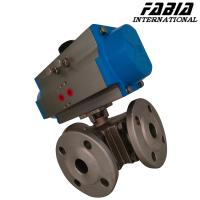 China Pneumatic Flanged Ball Valve 3-Piece Split Type Pneumatic Control for sale