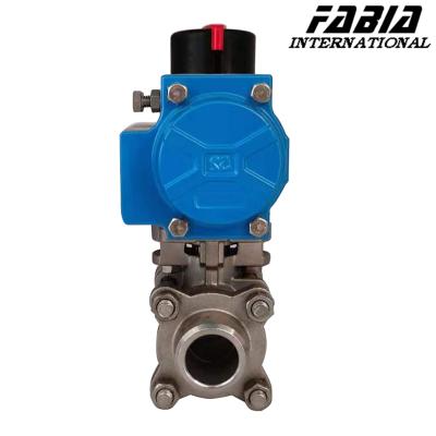 Cina Valvola a sfera di saldatura pneumatica a tre pezzi con cuscinetto di spinta in vendita
