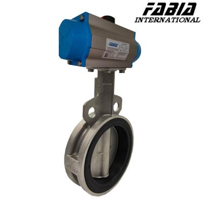 Cina 4 pollici 3 pollici pinza pneumatica Butterfly Valve corpo in acciaio inossidabile in vendita