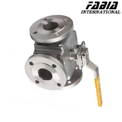 Cina Valvola a sfera a tre vie di alta pressione manuale in acciaio inossidabile in vendita