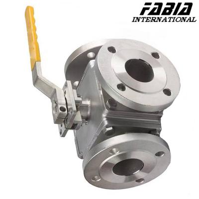 Cina Valvola a sfera a tre vie di alta pressione manuale in acciaio inossidabile in vendita