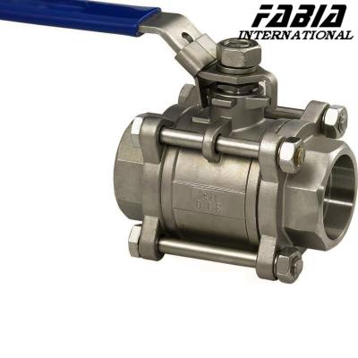 China Manual High Pressure Three Piece Ball Valve for sale