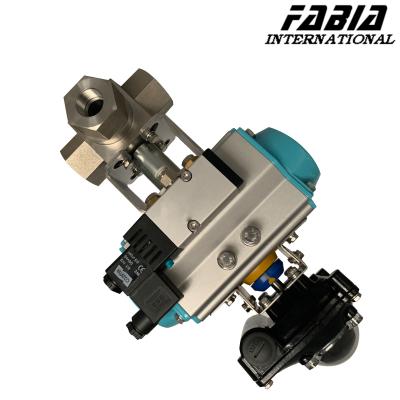 Cina Valvola a sfera pneumatica ad alta pressione a tre vie con denti interni in acciaio inossidabile in vendita