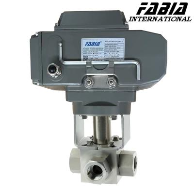 중국 3/4" 1 4" 1 2" 내부 치아 전기 3 차원 고압 볼 밸브 판매용