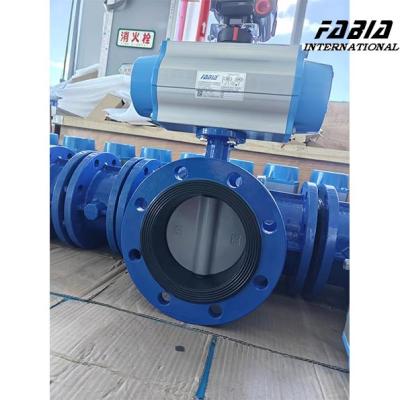 China Válvula de borboleta pneumática de aço carbono com flanges de baixa manutenção para fábricas de celulose e papel à venda