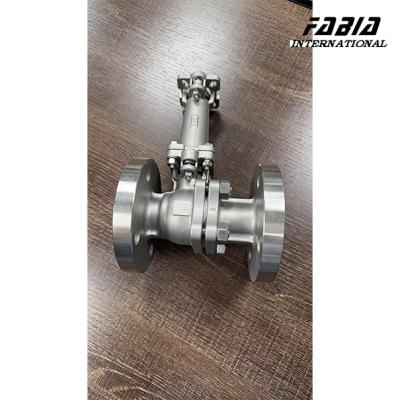 Cina DN25 316L Connessione a due pezzi di valvola a sfera con flangia ad alta temperatura piattaforma ISO alta in vendita