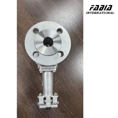 Cina DN25 316L Connessione a due pezzi di valvola a sfera con flangia ad alta temperatura piattaforma ISO alta in vendita