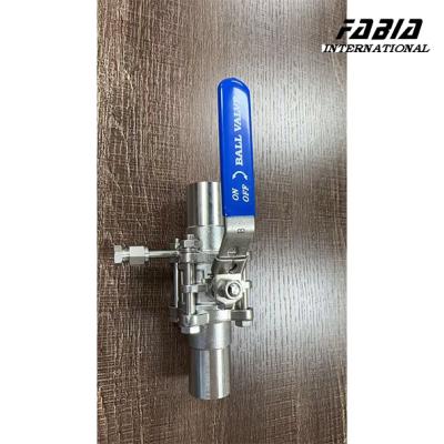 China Manual Three-piece Ball Valve With Purge Port For Purging Reaction Vessels for sale
